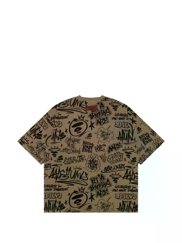 AAPE BY *A BATHING APE Fancy Graphic-print Crew-neck T-shirt - Neutrals