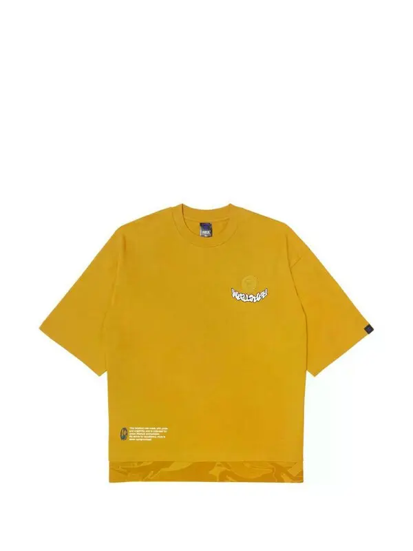 AAPE BY *A BATHING APE Moonface-patch T-shirt - Yellow