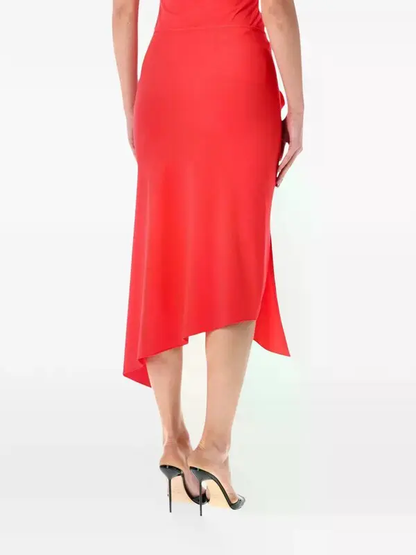 Coperni Flower Detail Midi Skirt - Red