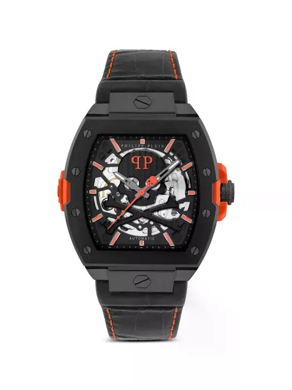 Philipp Plein Skeleton 44mm Strap Watch - Black