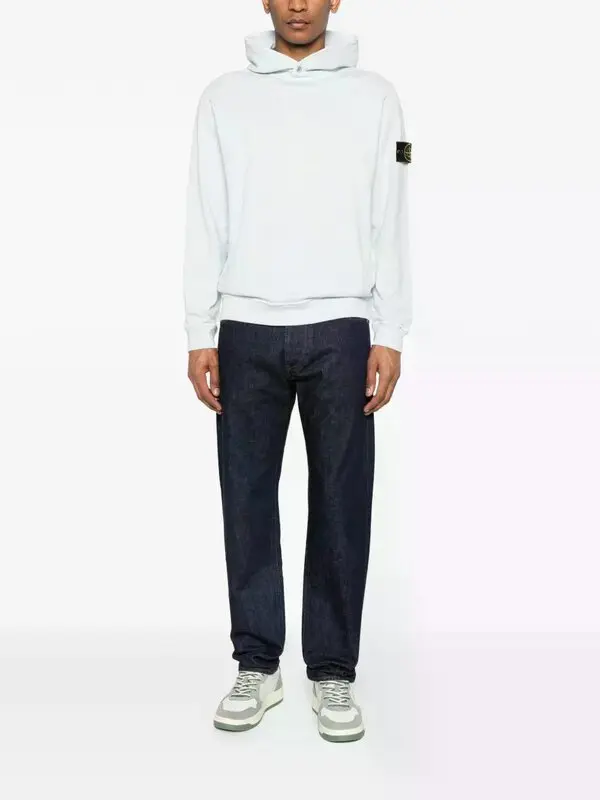 Stone Island Logo-patch Hoodie - Blue