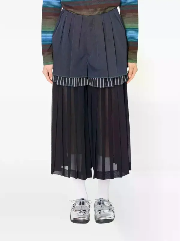Kolor Pleated Palazzo Pants - Blue