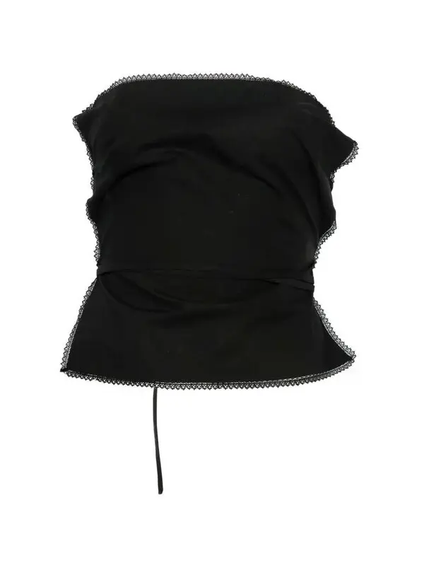 MSGM Lace Trim Top - Black