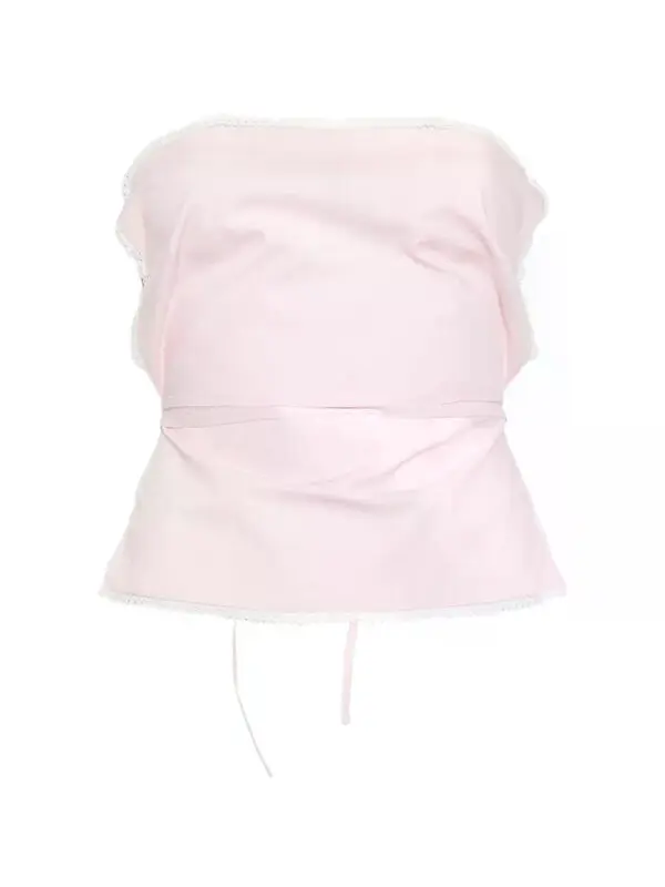 MSGM Lace-trimmed Top - Pink