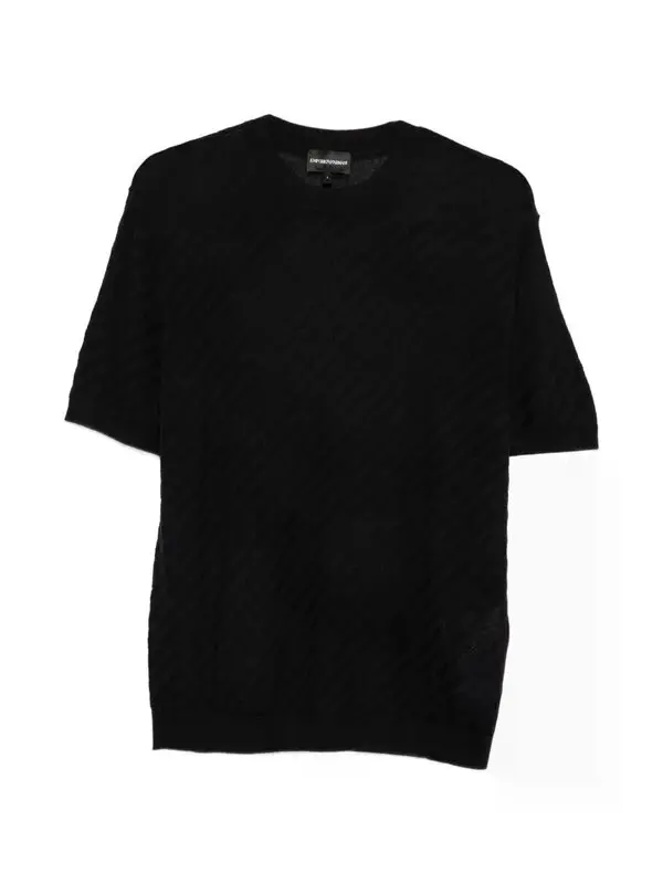 Emporio Armani Textured Short-sleeve T-shirt - Black