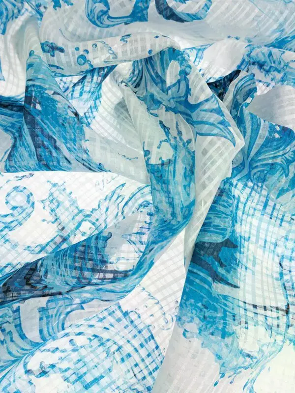 Versace Floral Print Scarf - White