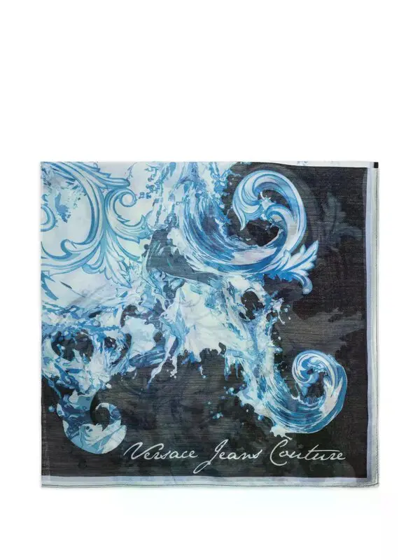 Versace Baroque Print Scarf - Blue