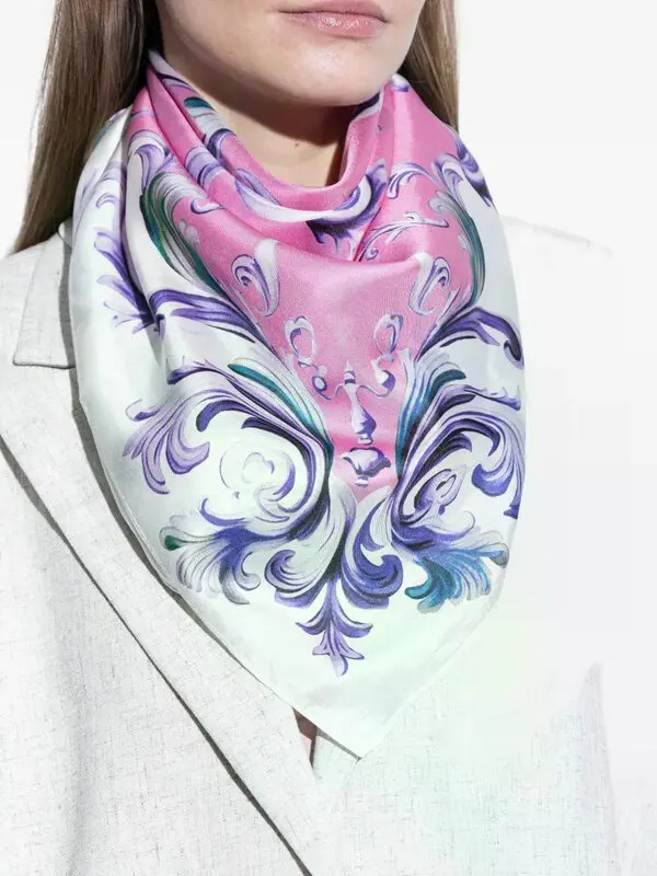 Versace Floral Scarf - Pink