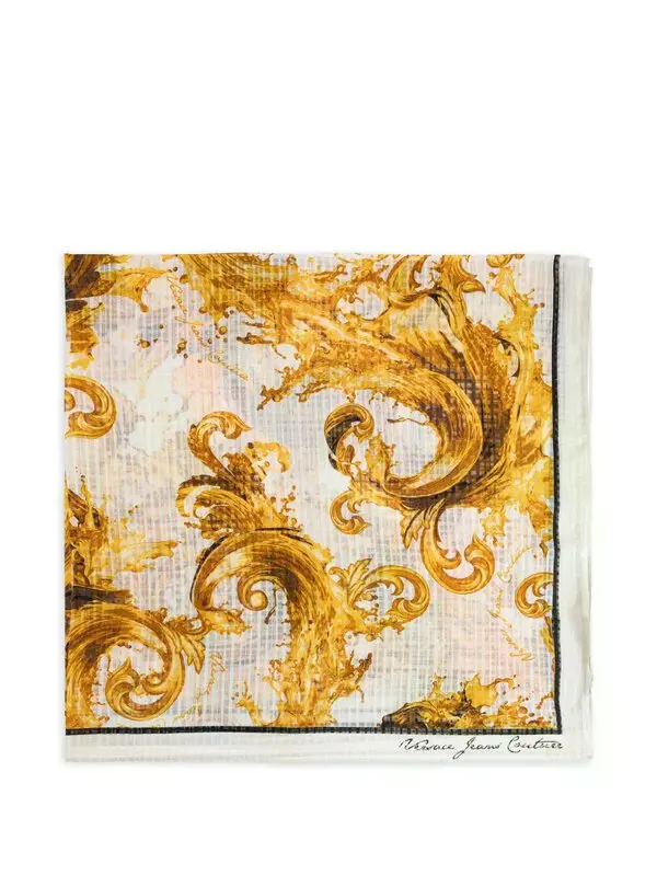 Versace Baroque Print Scarf - White