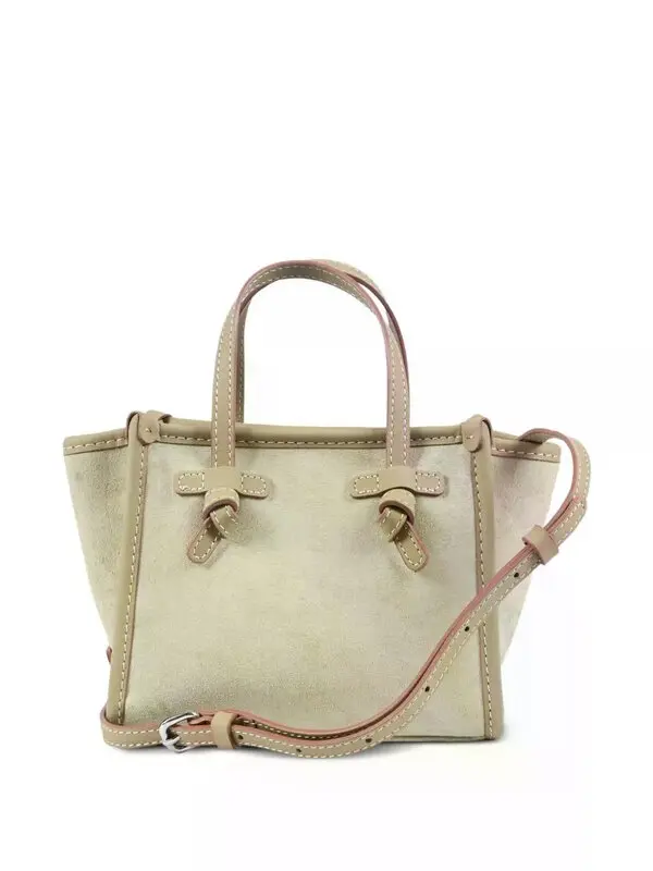 GIANNI CHIARINI Leather Shoulder Bag With Knot Detail - Neutrals