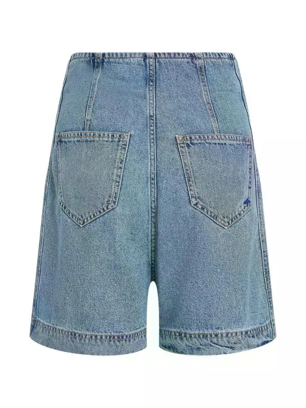Karl Lagerfeld Belted Denim Shorts - Blue