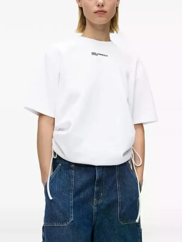 Karl Lagerfeld Tie-detail T-shirt - White