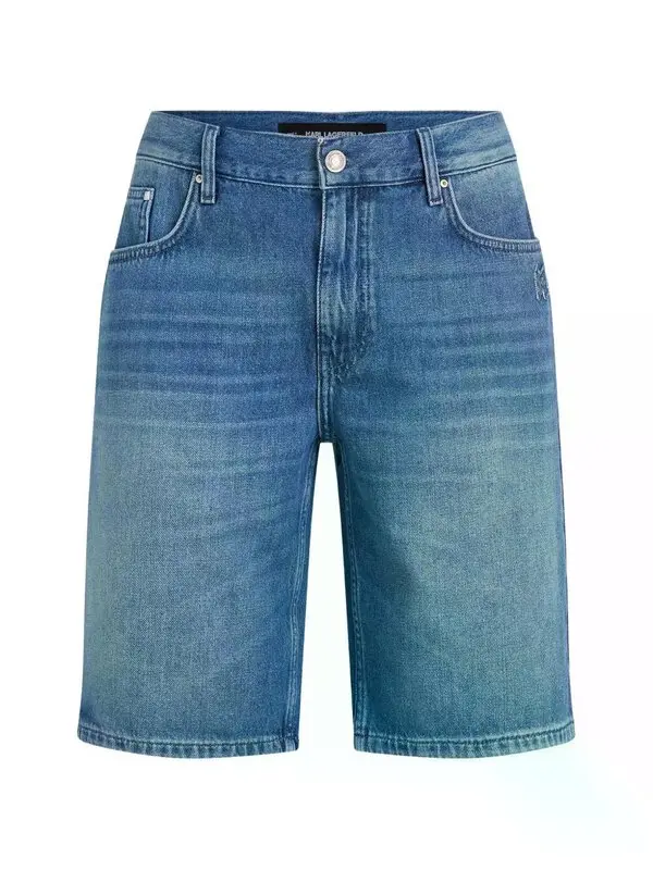 Karl Lagerfeld Straight Denim Shorts - Blue