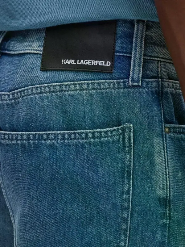 Karl Lagerfeld Straight Denim Shorts - Blue