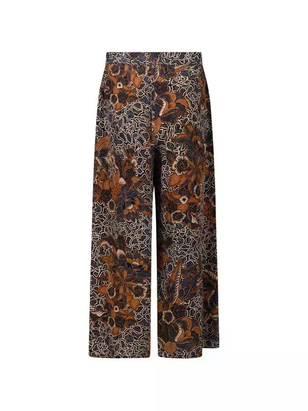 Max Mara Floral-print Trousers - Brown