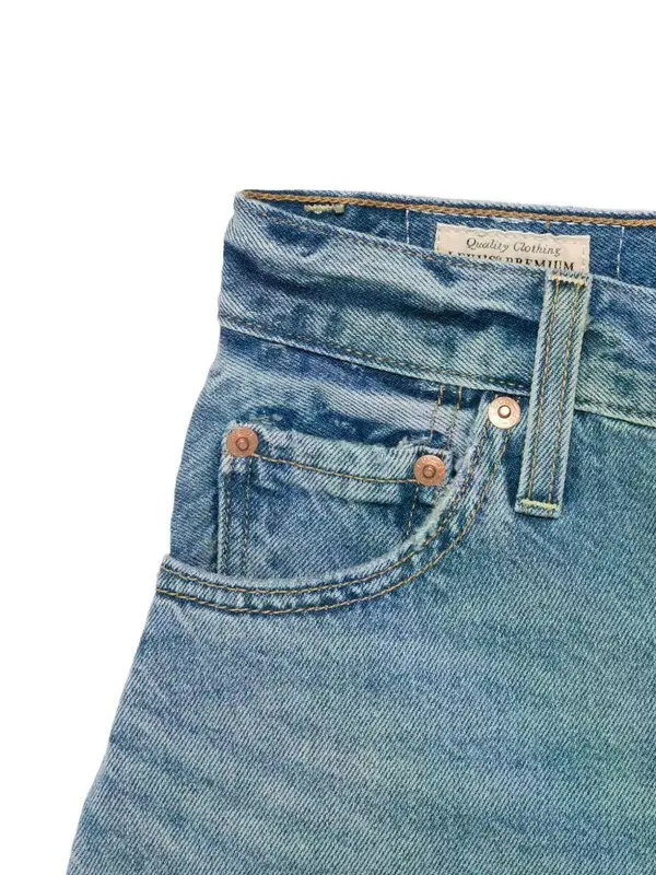 LEVI'S Frayed Hem Denim Shorts - Blue