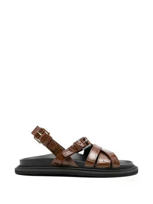 Moschino Buckled Strappy Sandals - Brown
