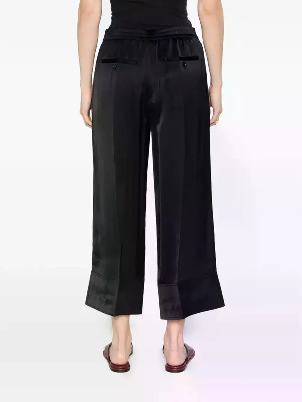 TOTEME Satin Drawstring Wide Leg Trousers