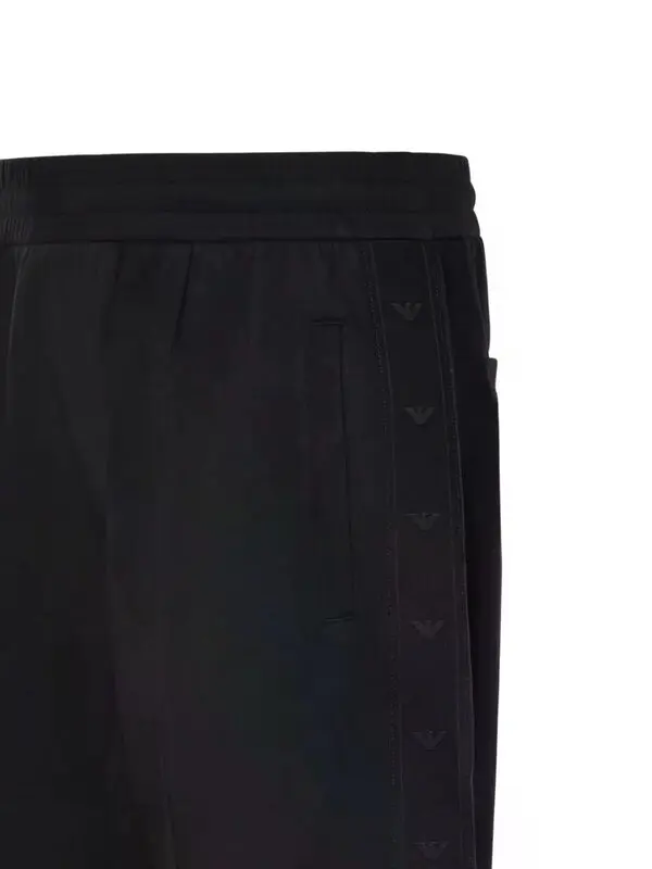 Emporio Armani Double-jersey Trousers With Micro Eagle Logo Band