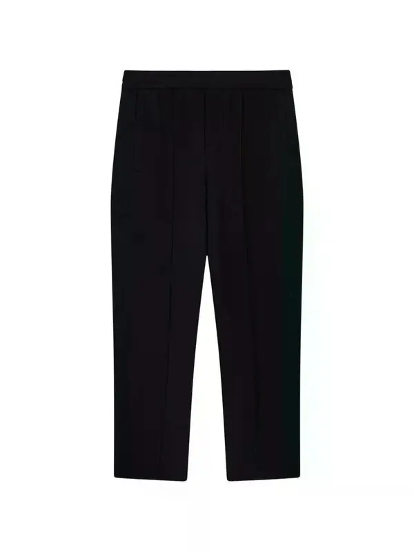 Emporio Armani Double-jersey Trousers With Micro Eagle Logo Band - Black