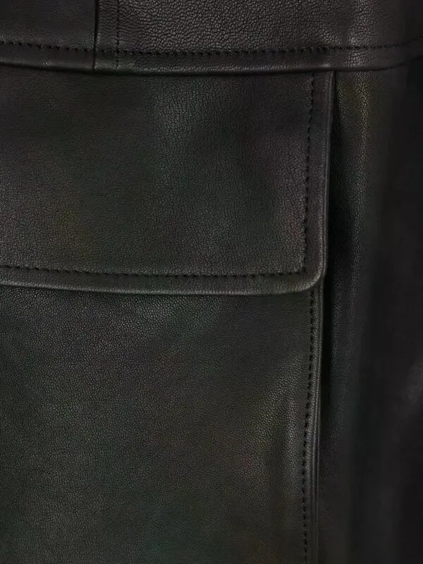 Auralee Buttoned Leather Jacket - Brown