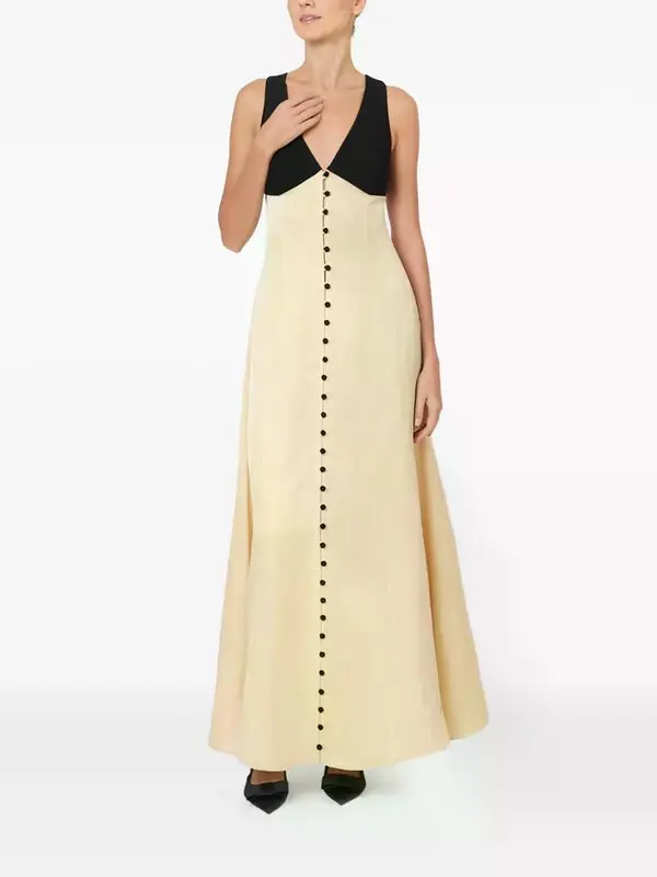 Rosie Assoulin Buttoned V-neck Maxi Dress