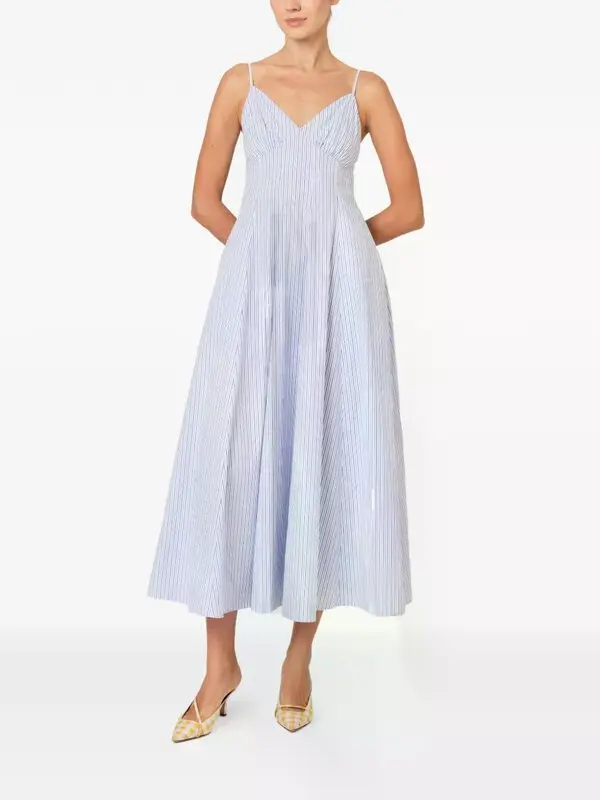 Rosie Assoulin Striped V-neck Dress