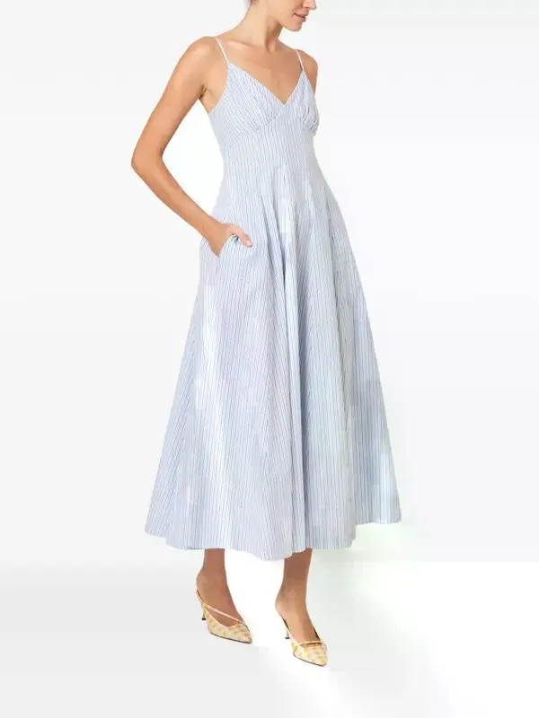 Rosie Assoulin Striped V-neck Dress