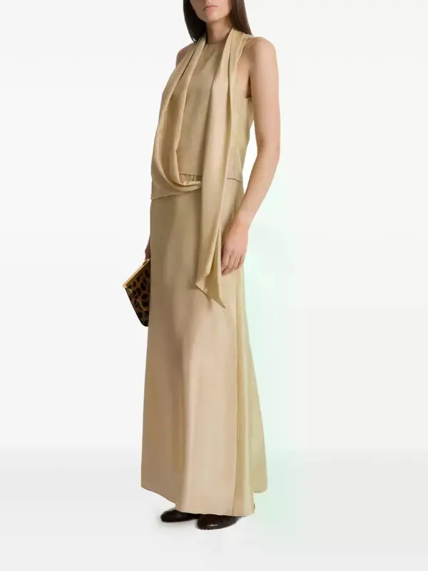 Alberta Ferretti Satin Maxi Skirt - Neutrals