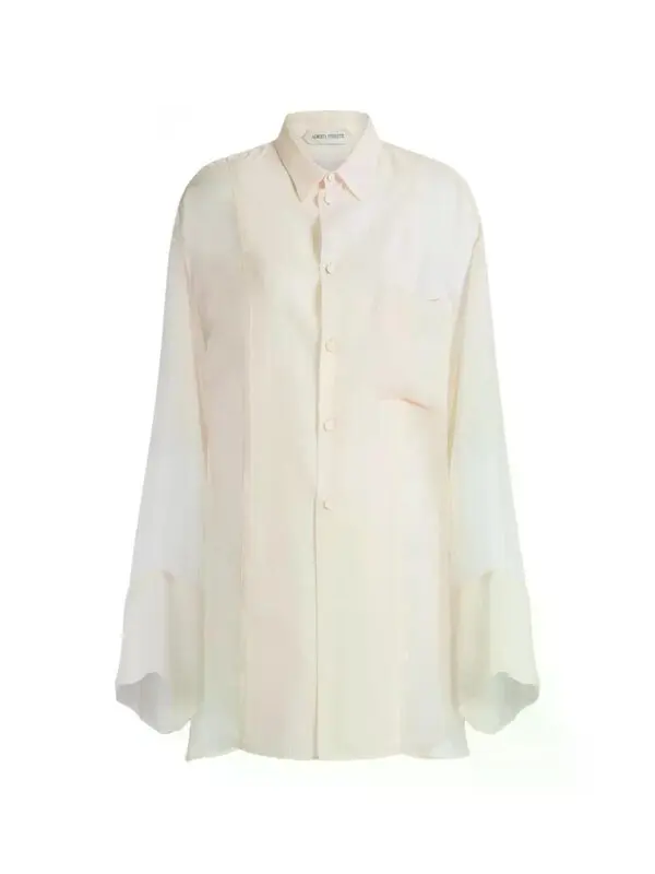 Alberta Ferretti Sheer Pocket Shirt - Neutrals