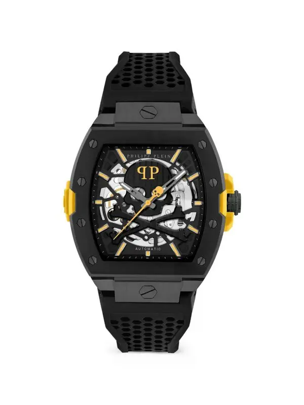 Philipp Plein 44mm Automatic Strap Watch - Black