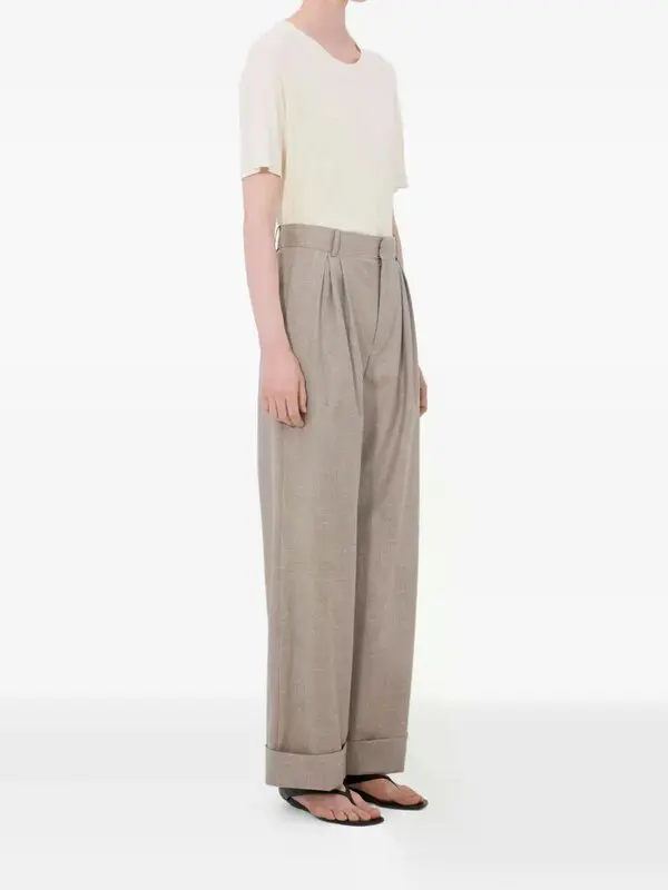 Loulou De Saison Davy Pleated Rolled Trousers