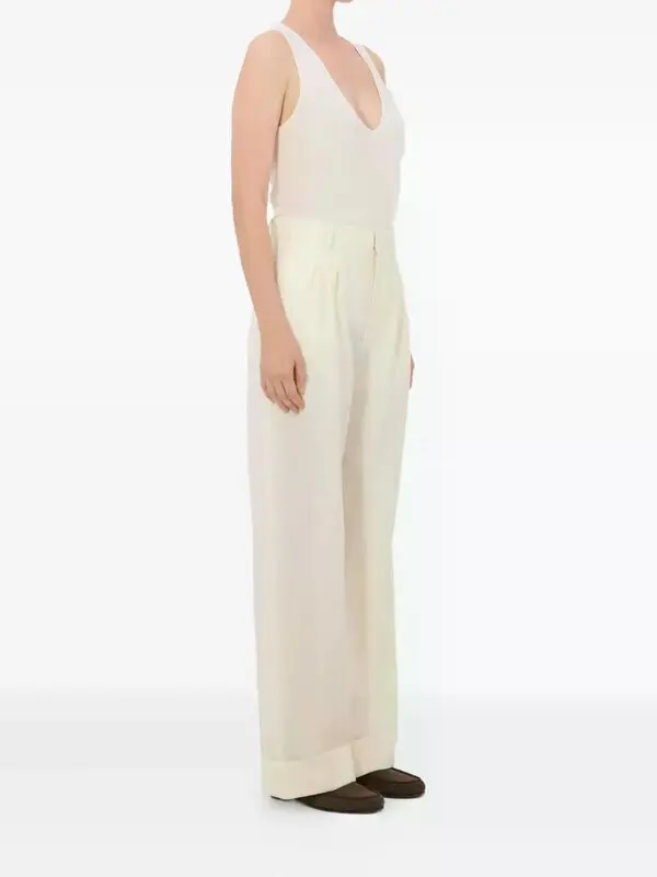 Loulou De Saison Davy Pleated Rolled Trousers