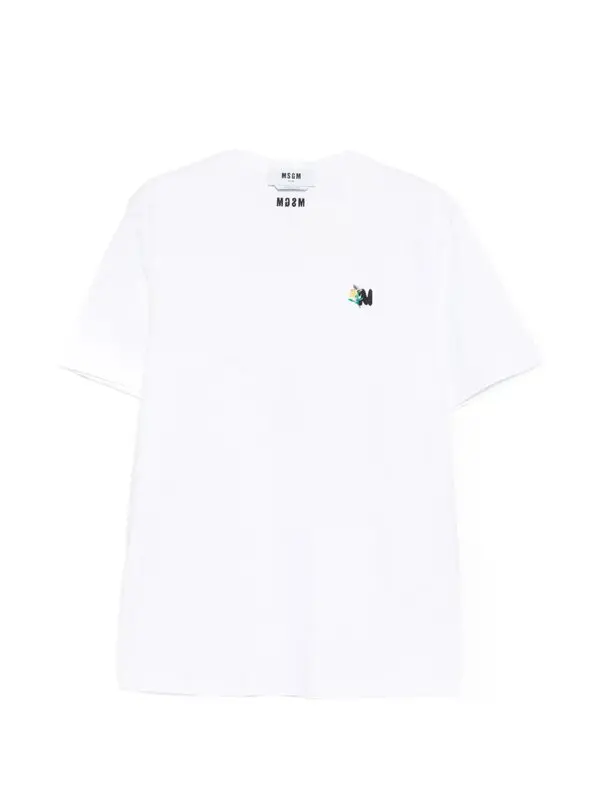 MSGM Logo-embroidered T-shirt