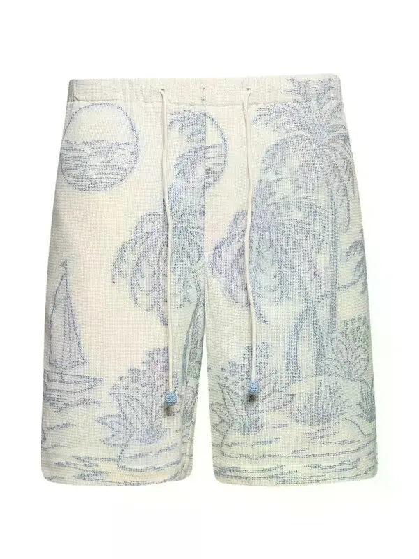 BAZISZT Tropical-print Shorts - Neutrals