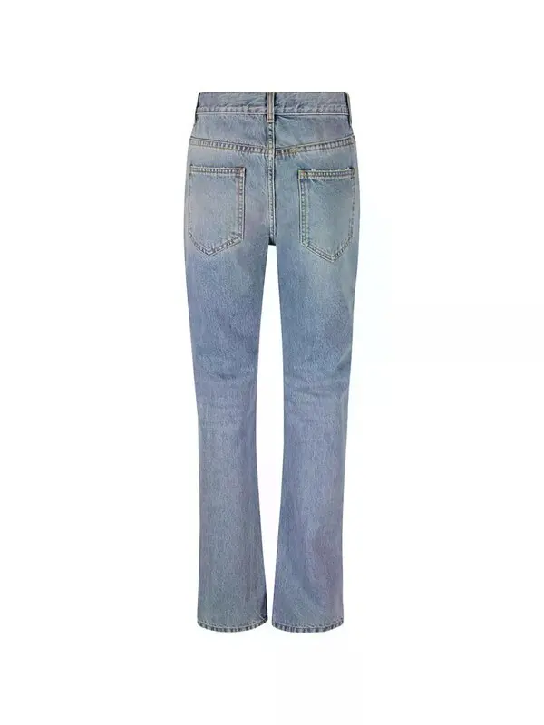Givenchy Distressed Straight Leg Jeans - Blue