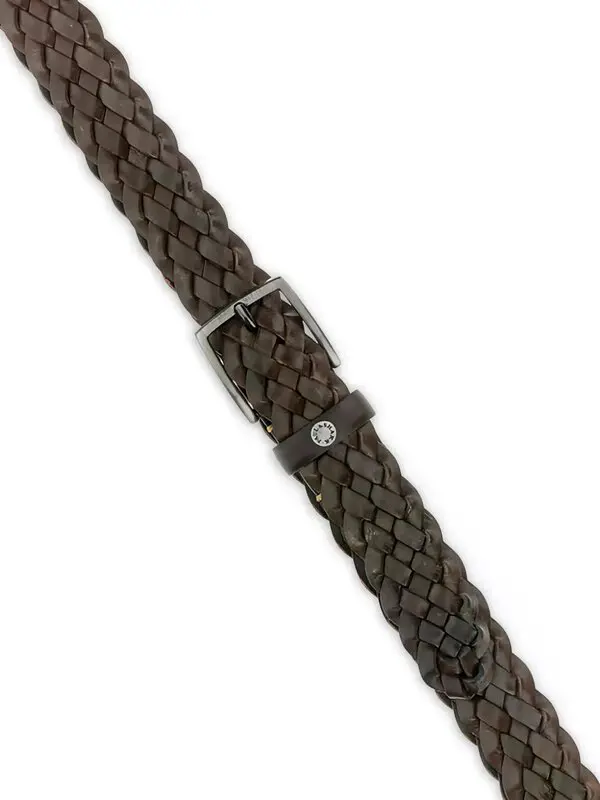 Paul & Shark Braided Leather Belt - Brown