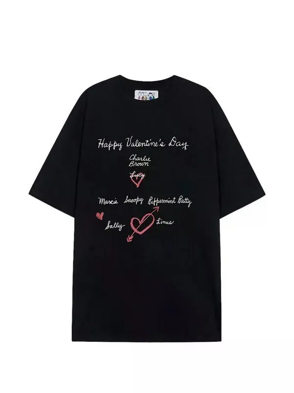 MARGESHERWOOD X Peanuts Lettering-print T-shirt - Black