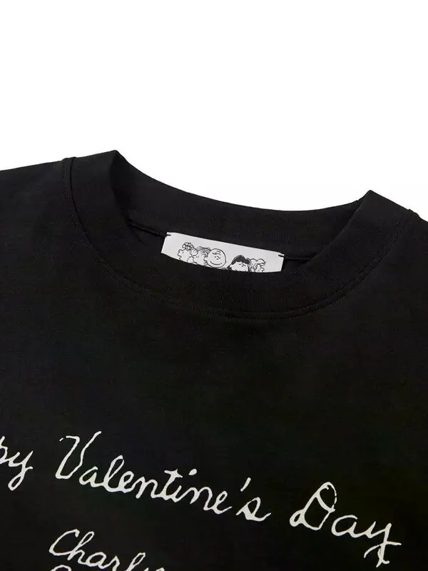 MARGESHERWOOD X Peanuts Lettering-print T-shirt - Black