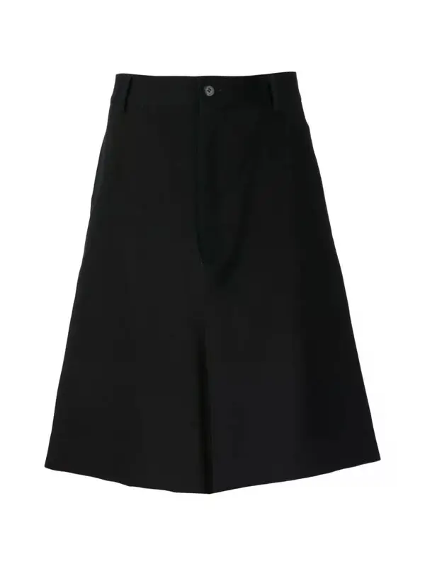 Comme Des Garçons Pleated Wide Leg Shorts - Black