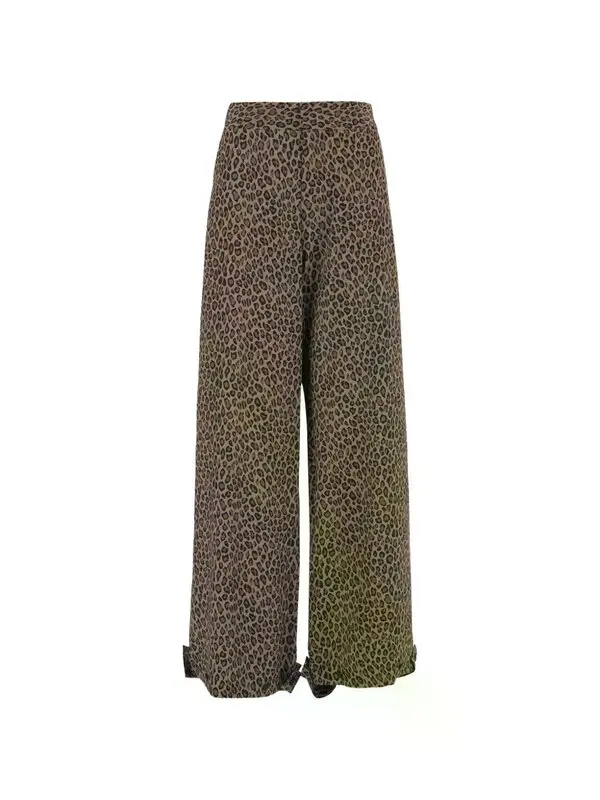 SA SU PHI Animal-print Palazzo Trousers - Neutrals