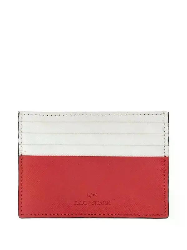 Paul & Shark Saffiano-leather Card Holder - Red