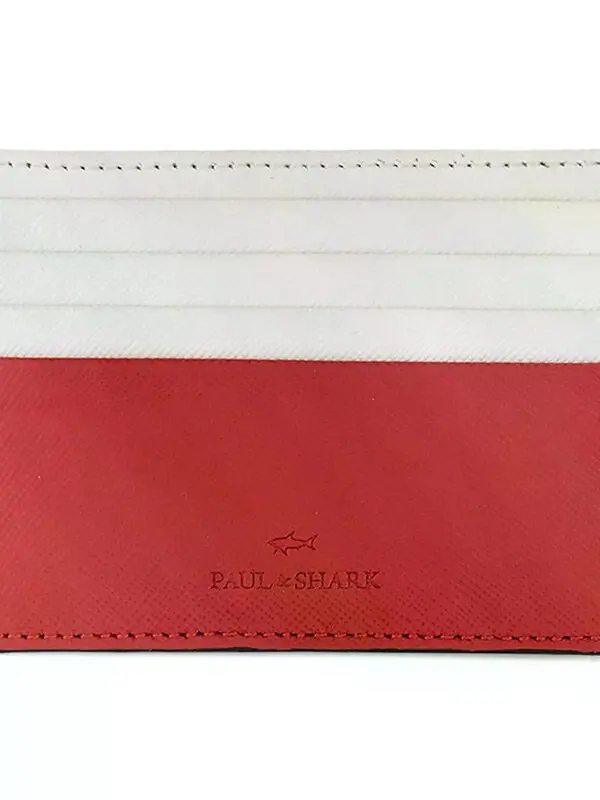 Paul & Shark Saffiano-leather Card Holder - Red