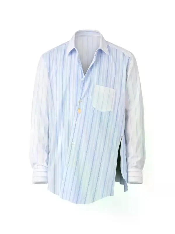 Comme Des Garçons Asymmetric Striped Cotton Shirt