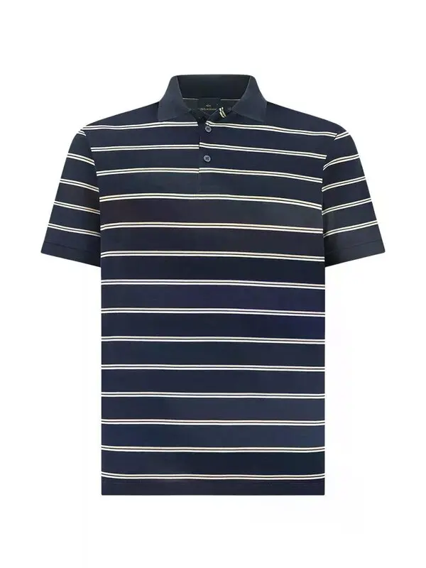 Paul & Shark Striped Cotton Polo Shirt - Blue