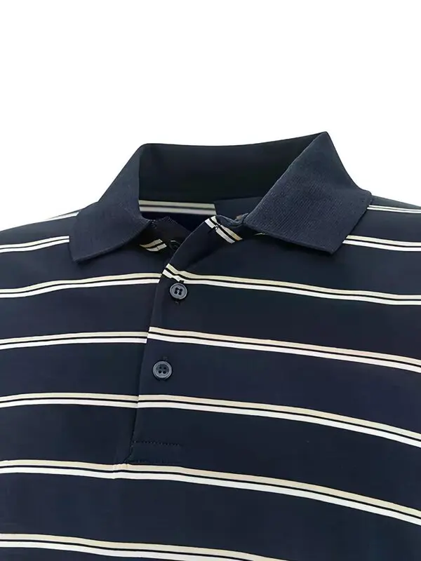 Paul & Shark Striped Cotton Polo Shirt - Blue