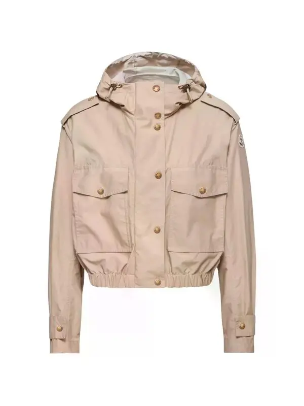 Moncler Cropped Hooded Jacket - Neutrals