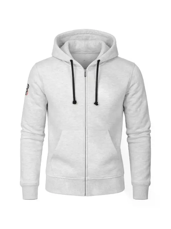 PODHIO Logo-embroidered Zip Hoodie - Grey