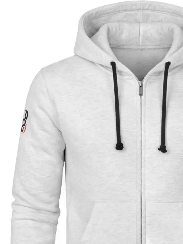 PODHIO Logo-embroidered Zip Hoodie - Grey