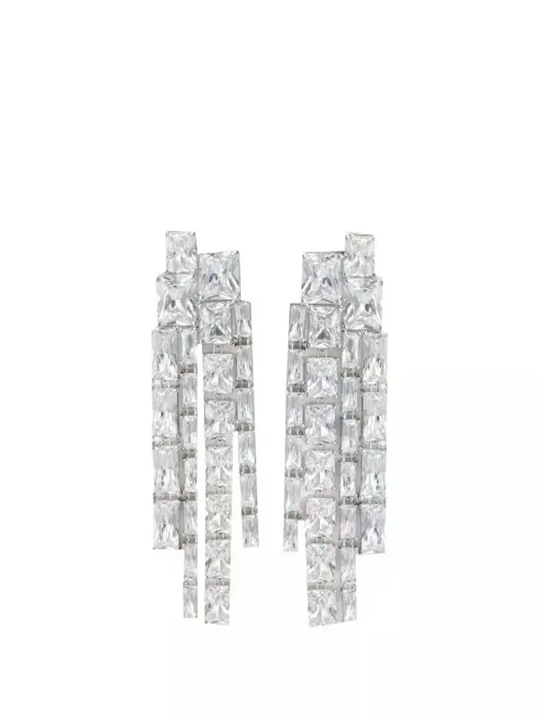 SELF-PORTRAIT Crystal Dangle Earrings - Silver